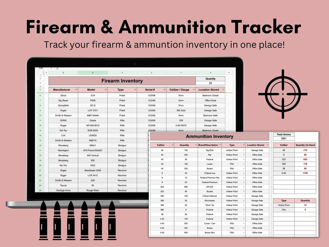 Firearm & Ammunition Tracker | Google Sheets Template – You are Loved ...