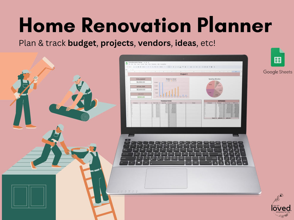 Home Renovation Planner | Google Sheets Template – You are Loved Templates