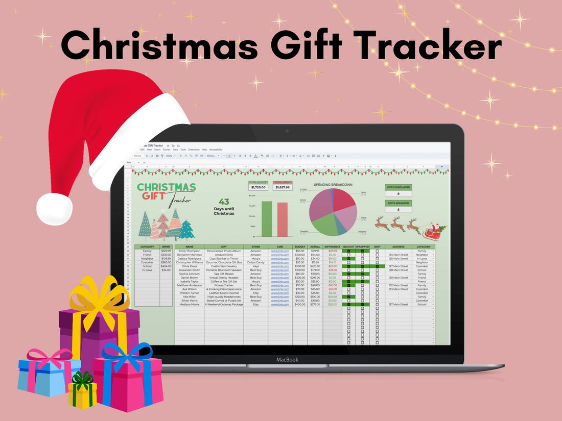 Christmas Gift Tracker | Google Sheets Template – You are Loved Templates