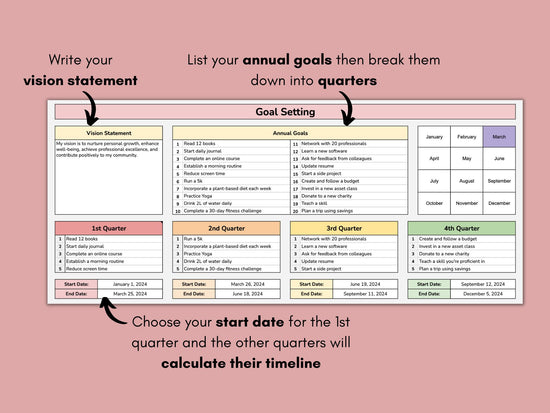 12-Week Planner | Google Sheets Template – You are Loved Templates