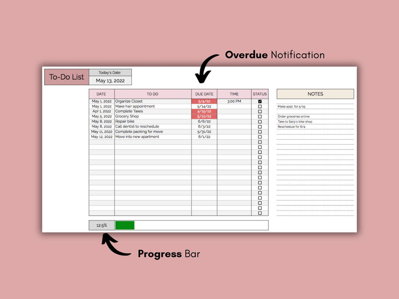 Productivity Planner | Google Sheets Template – You are Loved Templates