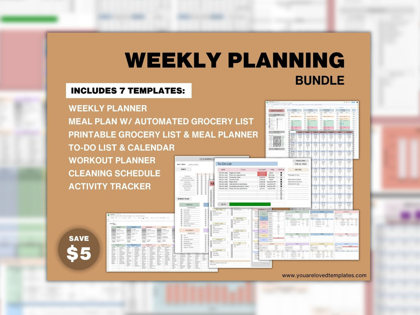 Weekly Planning Template Bundle | Google Sheets – You are Loved Templates