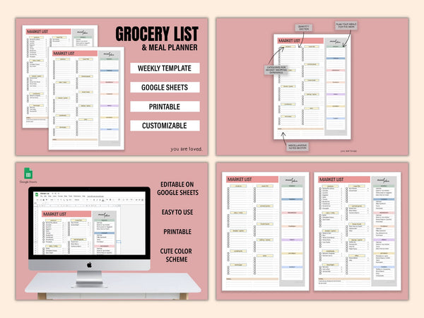 Weekly Planning Template Bundle | Google Sheets – You are Loved Templates
