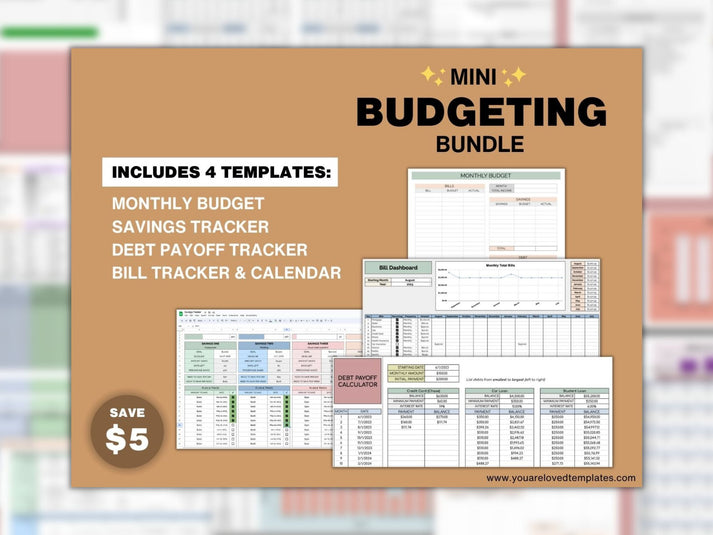 Budgeting Bundle [Mini] | Google Sheets – You are Loved Templates