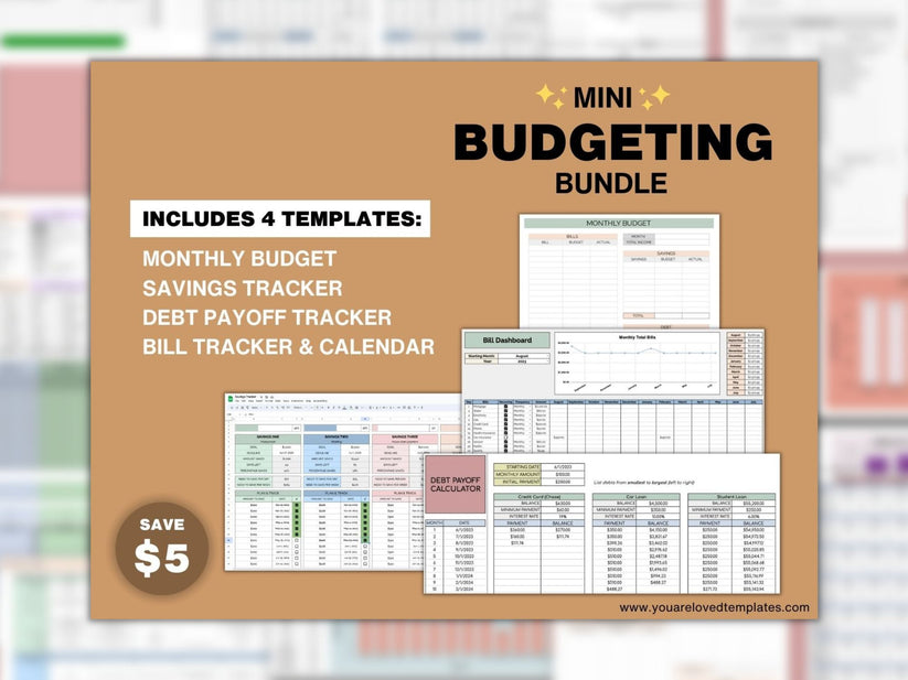 Budgeting Bundle [Mini] | Google Sheets – You are Loved Templates