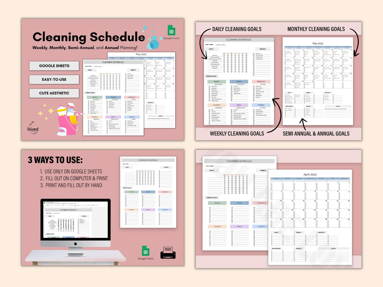 Weekly Planning Template Bundle | Google Sheets – You are Loved Templates