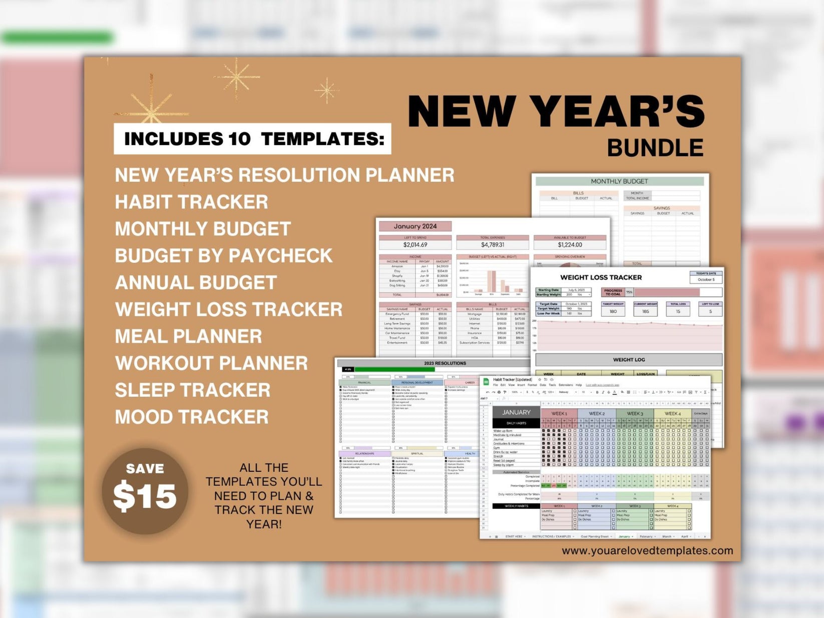 New Year's Bundle | Google Sheets – You are Loved Templates