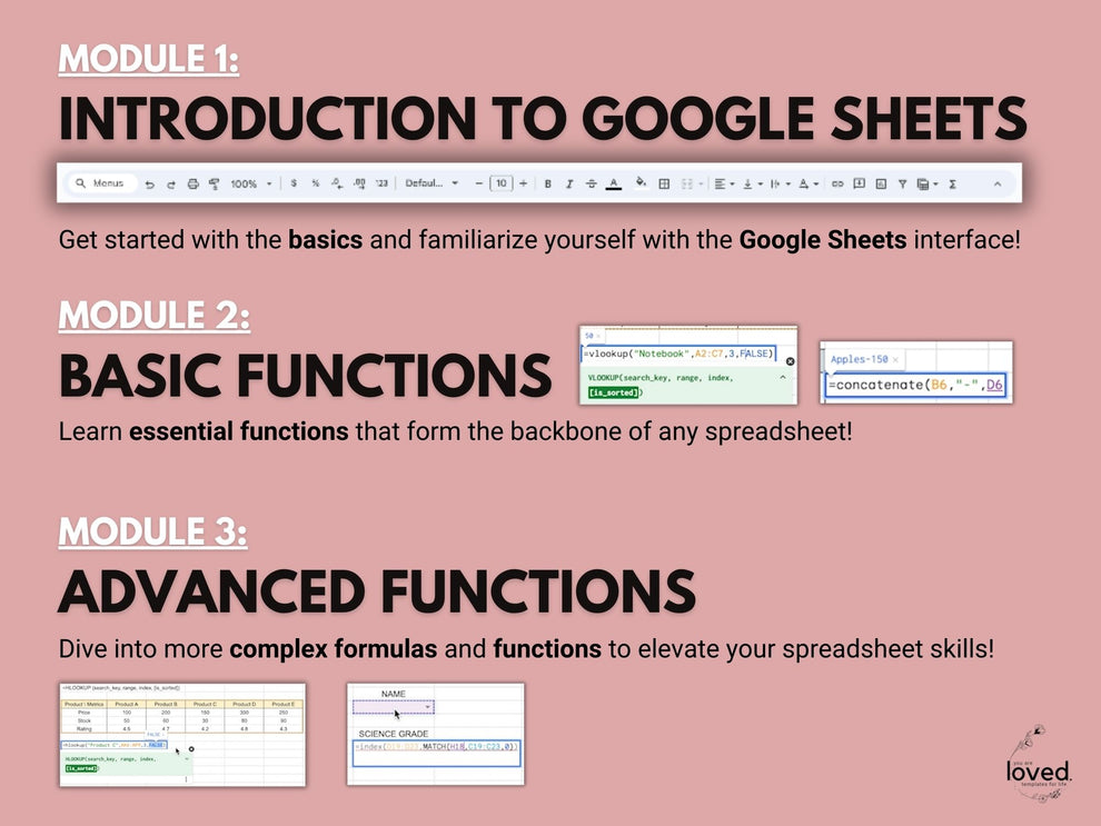 Google Sheets Masterclass | Full Course – You are Loved Templates