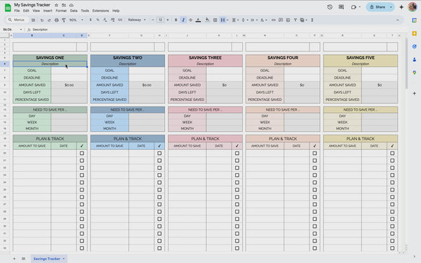 Savings Tracker | Google Sheets Template – You are Loved Templates