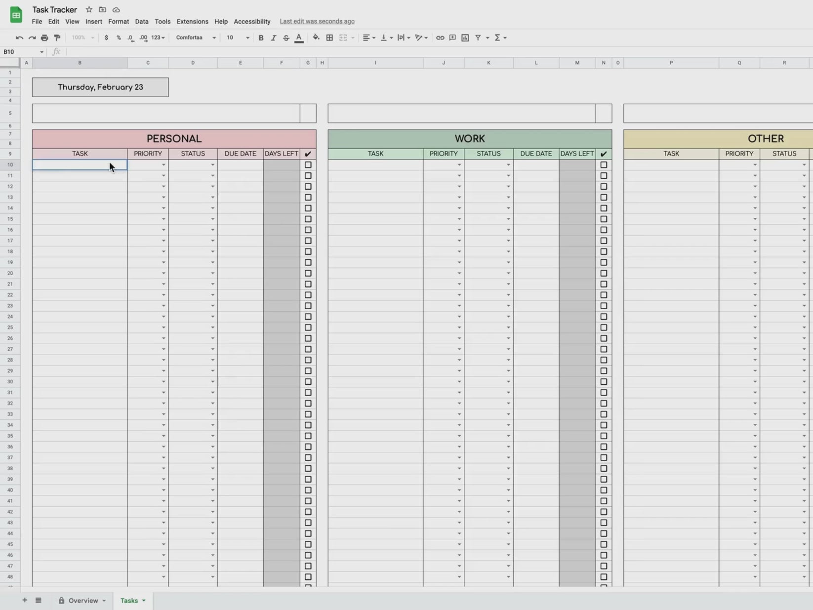 Task Tracker | Google Sheets Template – You are Loved Templates