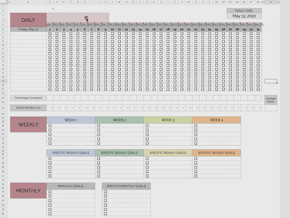 Productivity Planner | Google Sheets Template – You are Loved Templates
